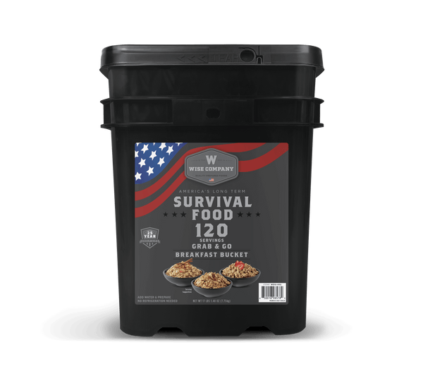 120 Serving Breakfast Only Grab and Go Bucket – Wise Company Emergency Food