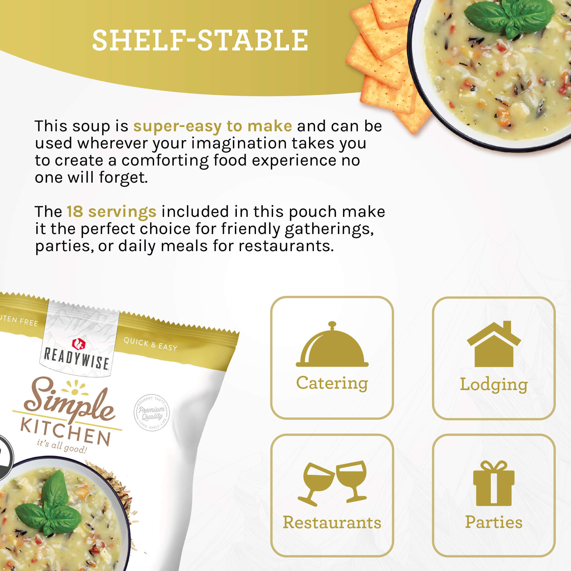 Chicken & Rice Soup Mix - 18 Servings per Pouch – Wise Company ...